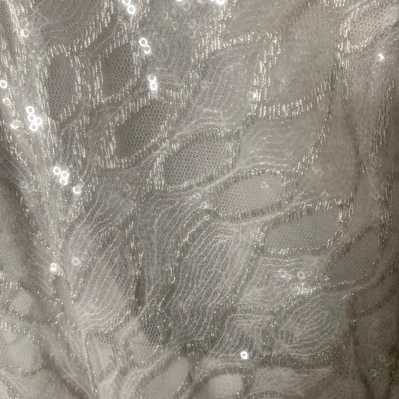 Adrianna Papell | Dresses | Adrianna Papell Feather Sequence Sheath Dress In Sliver | Poshmark